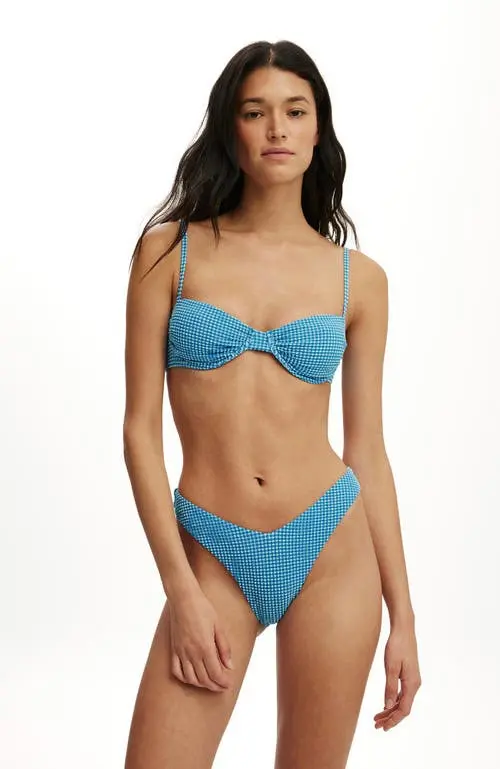 Cotton:on Gathered Thin Strap Balconette Bikini Top - Missy Spot Plum Kiss