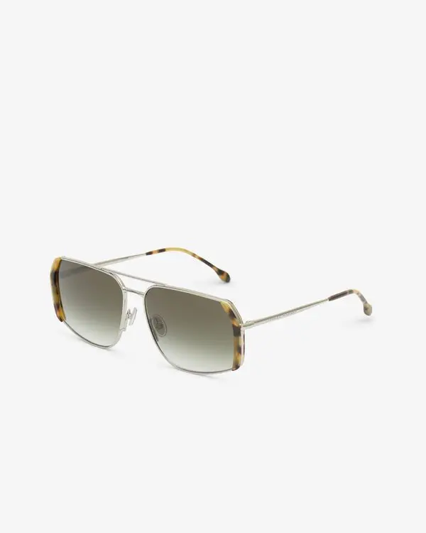 Isabel Marant Willo Sunglasses - Yellow Havana Pale/green Shade