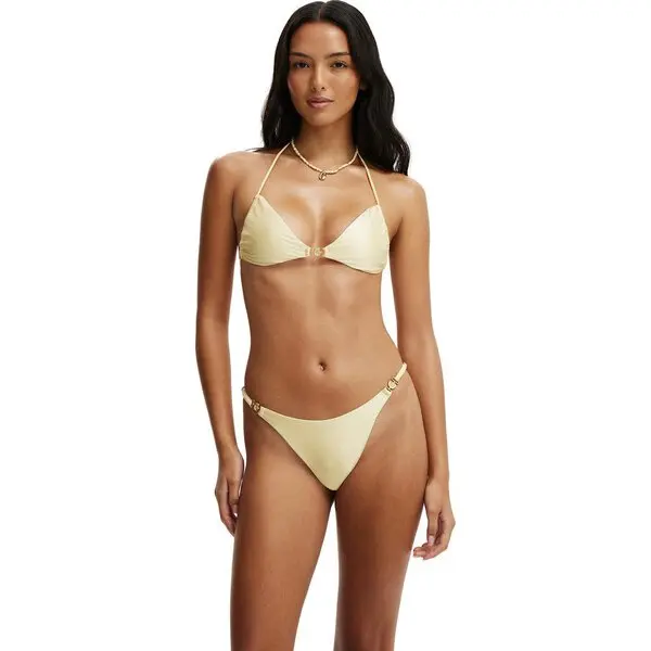 Cotton:on Side Gather Bralette Bikini Top - Mellow Yellow Gloss