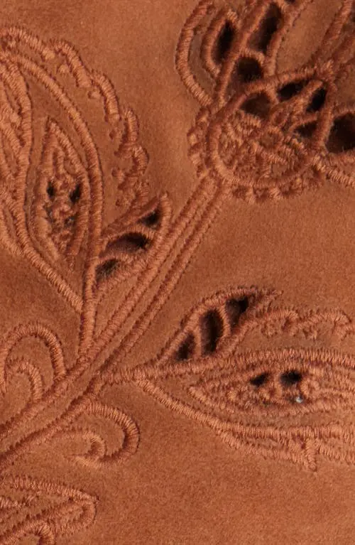 Farm Rio Richilieu Embroidered Leather Crop Jacket
