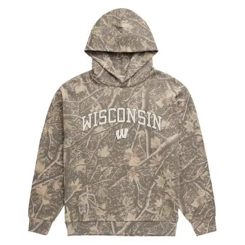 USCAPE APPAREL Wisconsin Badgers Camouflage Fleece Hoodie - Camo