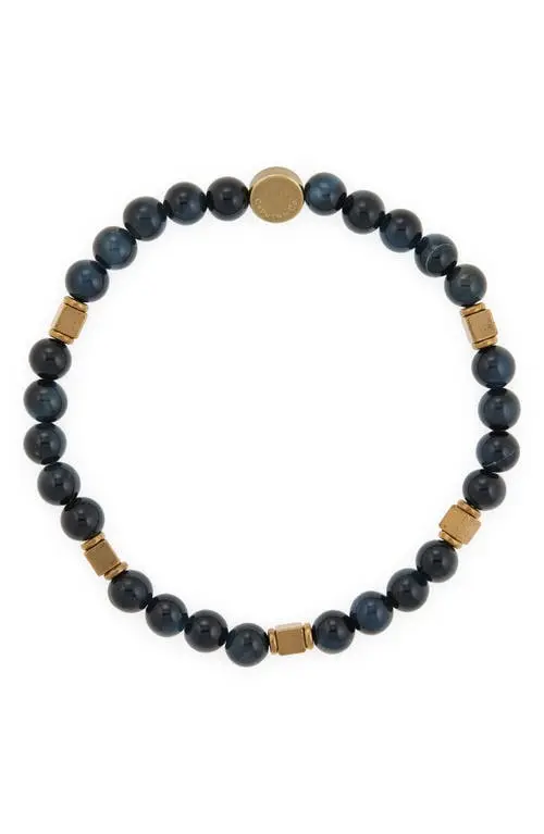 Caputo & Co Tiger Eye Beaded Bracelet - Blue Tiger Eye