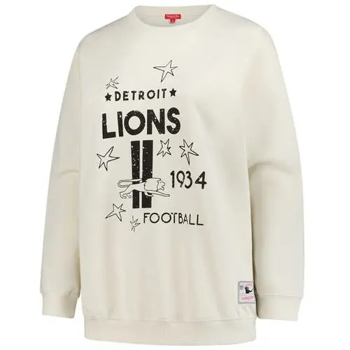 Mitchell & Ness Detroit Lions Shooting Star Sweatshirt - Cream