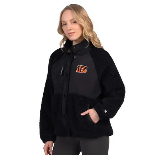 STARTER Cincinnati Bengals On The Ball Sherpa Jacket - Black