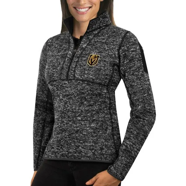 ANTIGUA Vegas Golden Knights Fortune Half-zip Sweatshirt - Charcoal