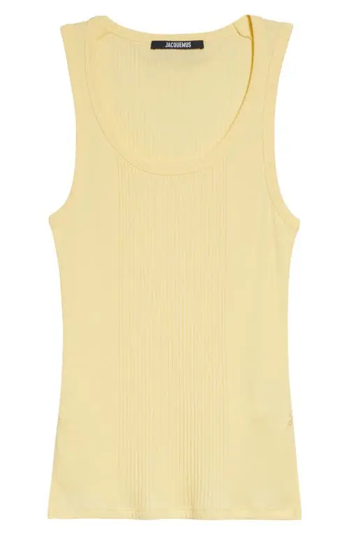 Jacquemus The Rond Carré Rib Cotton Tank - Light Yellow