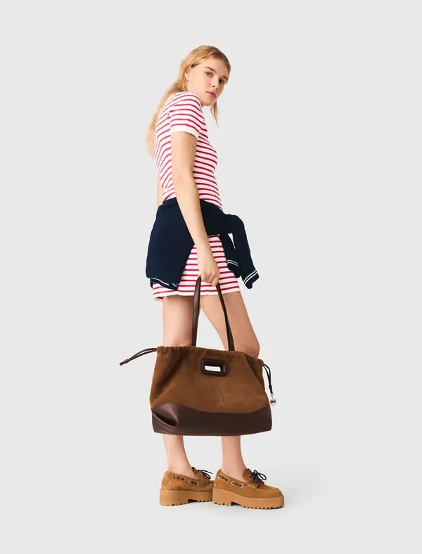 Maje Striped Knit Polo Dress