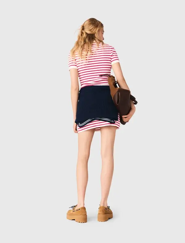 Maje Striped Knit Polo Dress