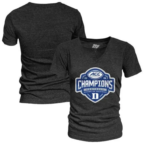 BLUE 84 Duke Blue Devils 2025 Acc Football Champions Locker Room V-neck Tri-blend T-shirt - Black