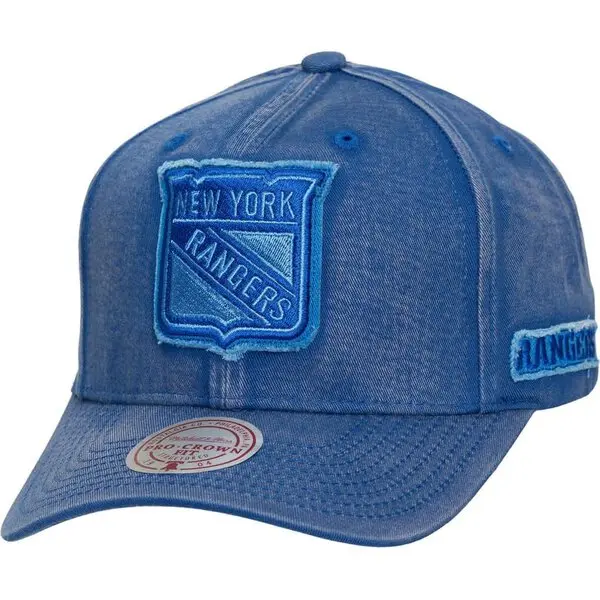 Mitchell & Ness New York Rangers Downtown Snow Wash Pro-crown Adjustable Hat - Blue