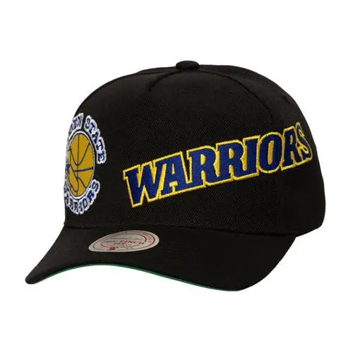Mitchell & Ness Golden State Warriors Busted Logo Wordmark Pro Pinch Cap - Black