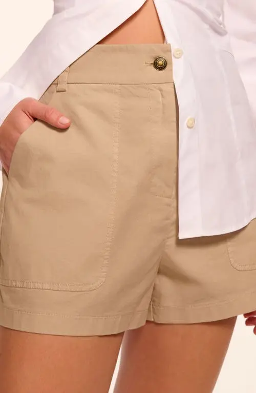 Ramy Brook Hilary Stretch Cotton Canvas Shorts - Sandstone