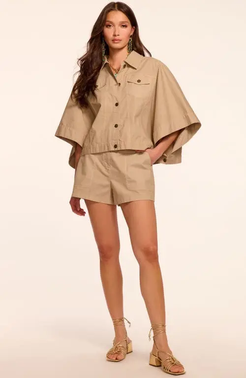 Ramy Brook Hilary Stretch Cotton Canvas Shorts - Sandstone