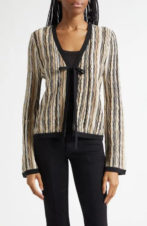 Ramy Brook Daniela Stripe Cardigan - Black Combo Stripe
