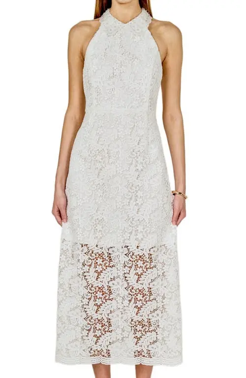 Endless Rose Floral Lace High Neck Dress