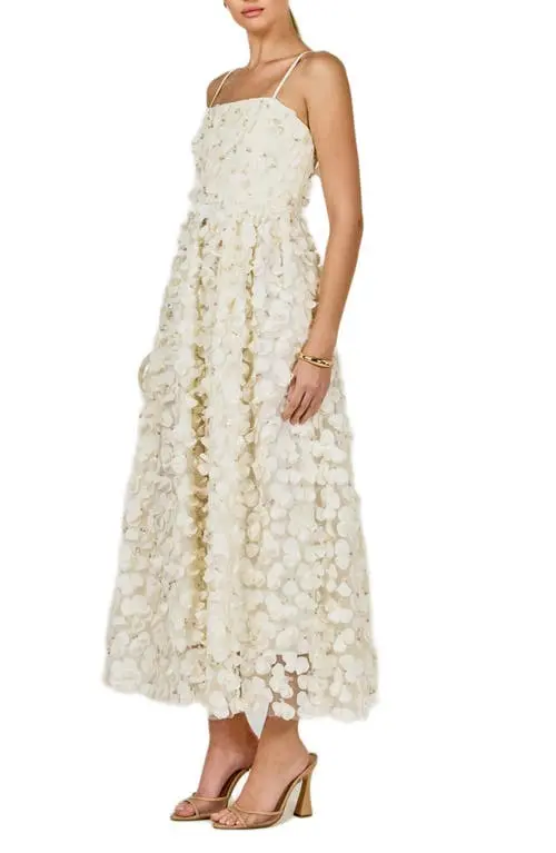 Endless Rose 3-d Sequin Floral Maxi Dress