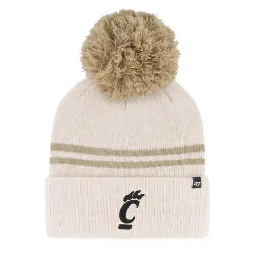 '47 Cincinnati Bearcats Core & Inline Latte Cuffed Knit Hat With Pom - Natural