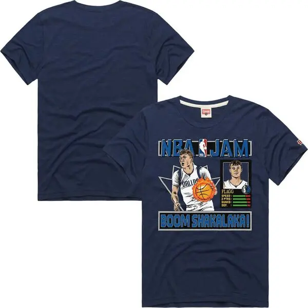 HOMAGE Cooper Flagg Dallas Mavericks Nba Jam Tri-blend T-shirt - Navy