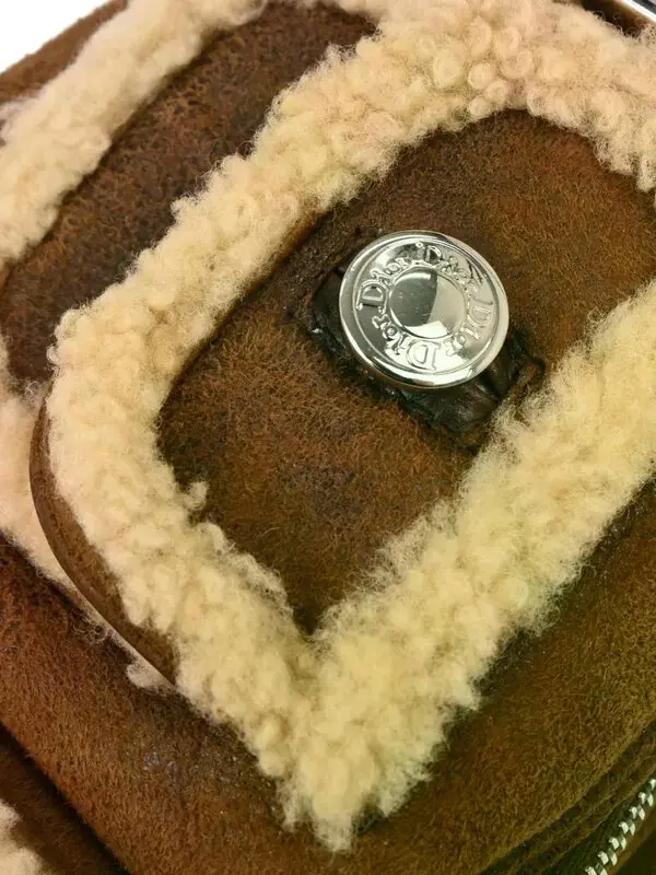 Dior 2005 Shearling Shoulder Bag - Brown