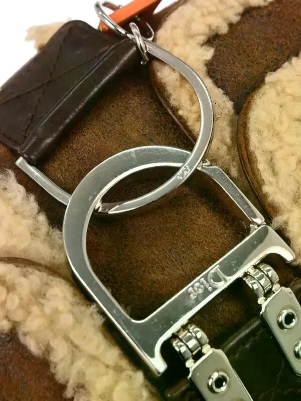 Dior 2005 Shearling Shoulder Bag - Brown