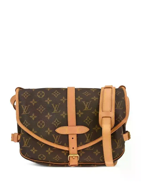 LOUIS VUITTON 1997 30 Monogram Saumur Shoulder Bag - Brown