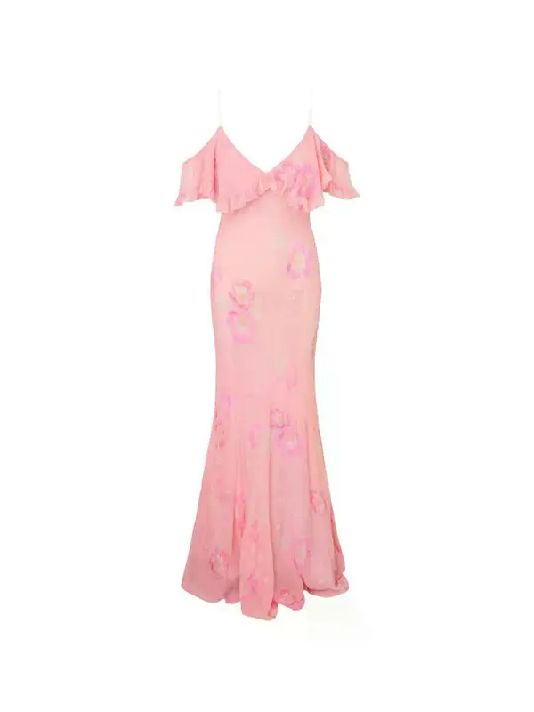 LoveShackFancy Librae Ruffled Floral Maxi Dress