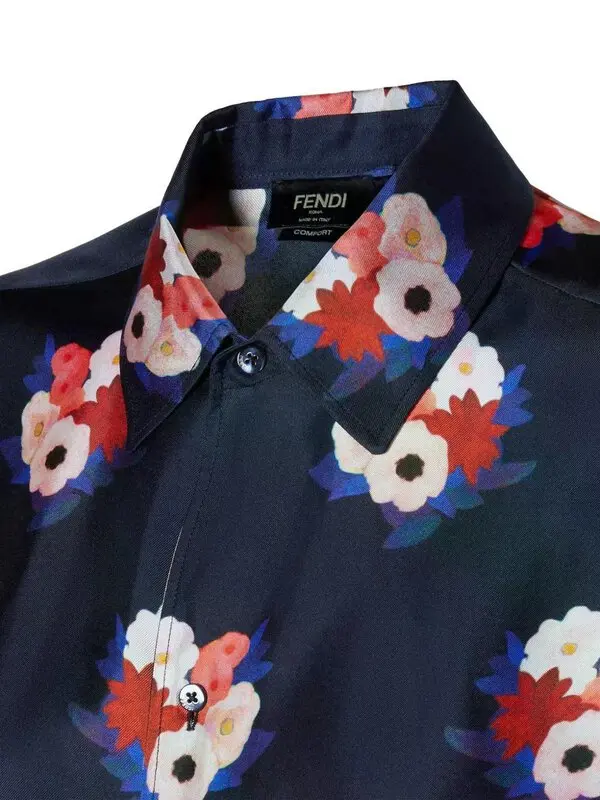 Fendi Floral Print Shirt - Blue