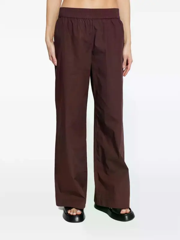 SAMSOE SAMSOE Elasticated-waist Wide-leg Trousers - Brown