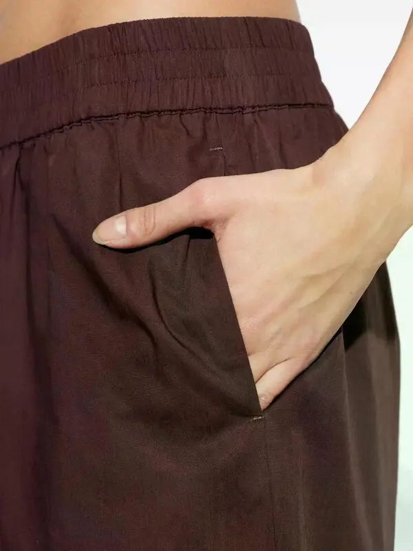 SAMSOE SAMSOE Elasticated-waist Wide-leg Trousers - Brown