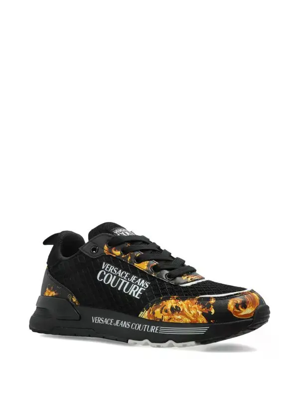 Versace Barocco Lace-up Sneakers - Black