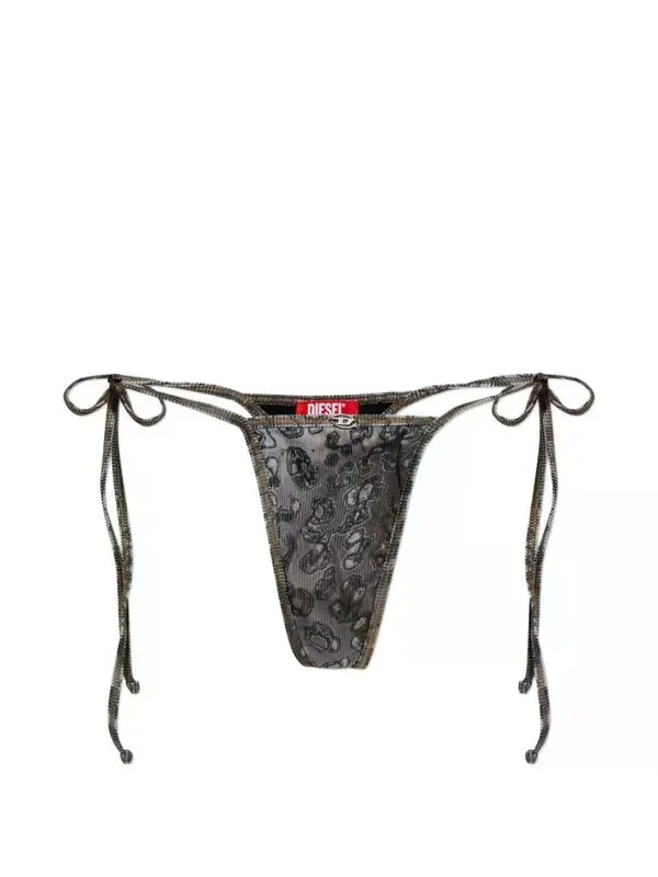 DIESEL® Patterned Tie Bikini Bottom - Grey
