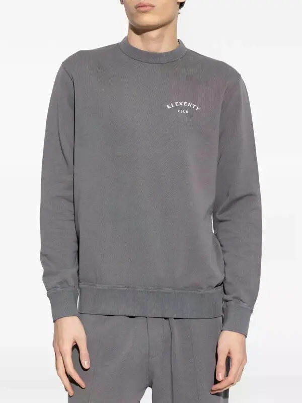 Eleventy Logo-print Crewneck Sweatshirt