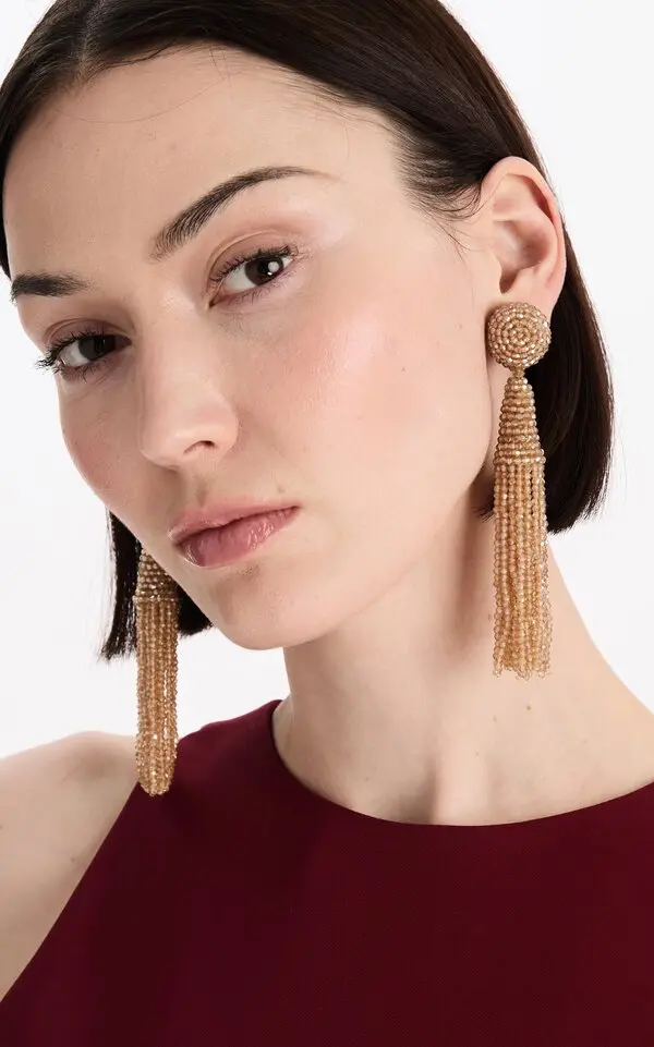Oscar De La Renta Conical Tassel Earrings