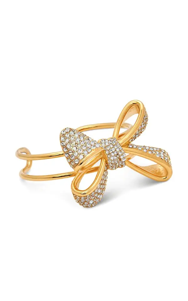 Oscar De La Renta Pave Bow Cuff - Clear