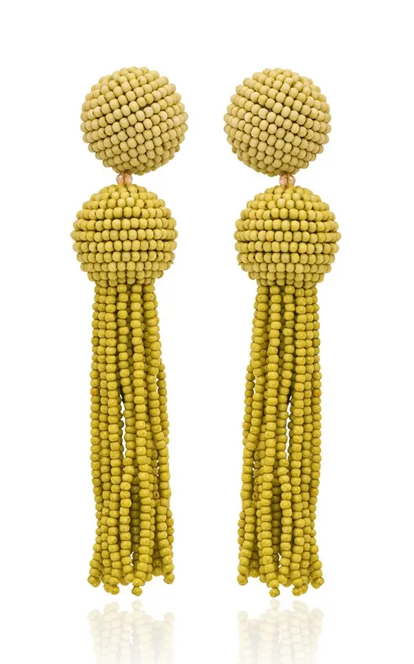 Oscar De La Renta Gradient Tassel Earrings - Green