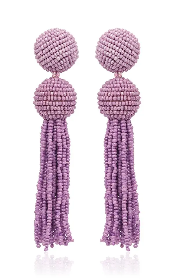 Oscar De La Renta Gradient Tassel Earrings - Purple