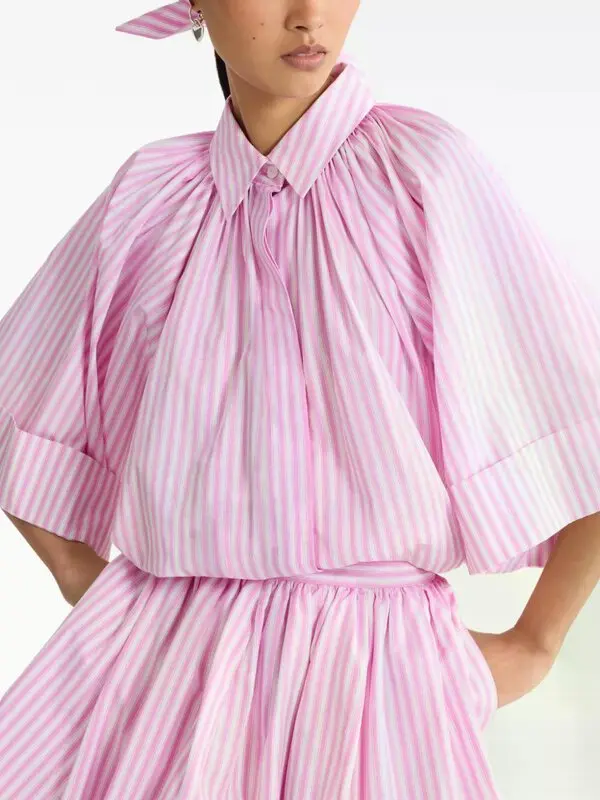 PATOU Striped Cropped Shirt - Pink