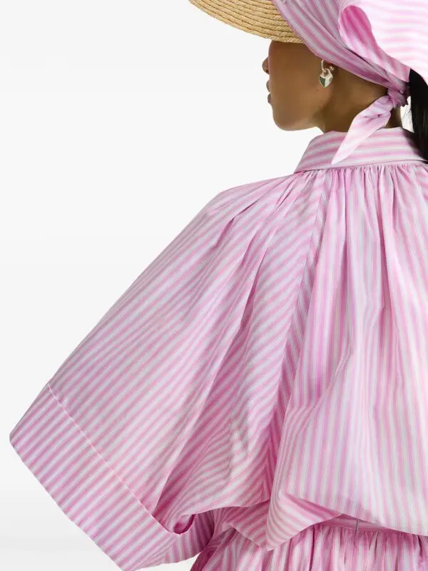 PATOU Striped Cropped Shirt - Pink