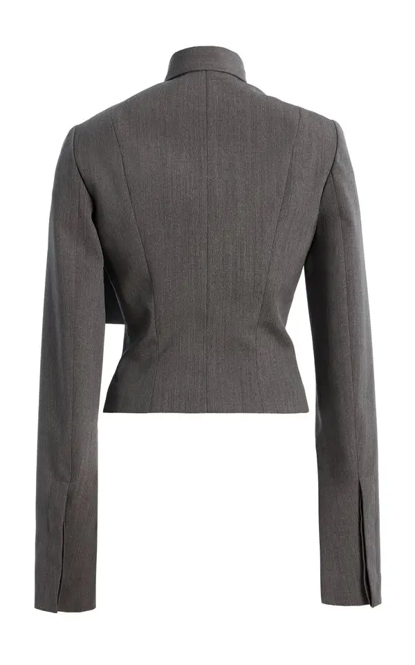 COLLEEN ALLEN Tailored Scarf Jacket - Grey