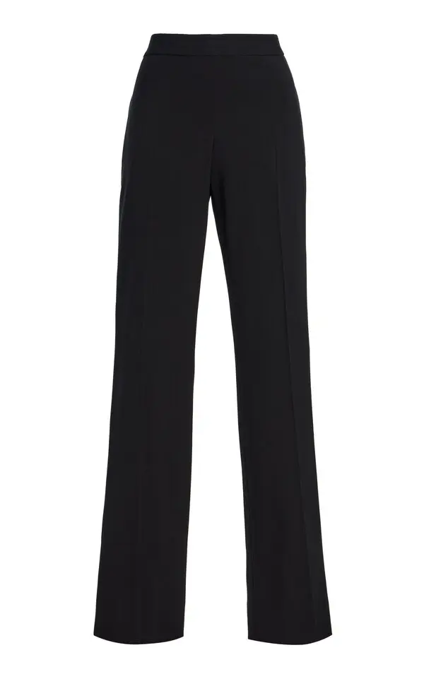 COLLEEN ALLEN Bootcut Stretch Wool Pants - Black