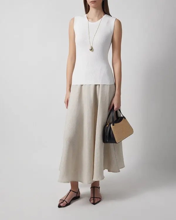 ANDIATA Griet Rib-knit Sleeveless Top - White