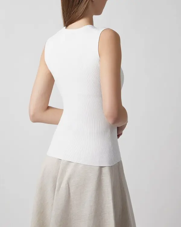 ANDIATA Griet Rib-knit Sleeveless Top - White