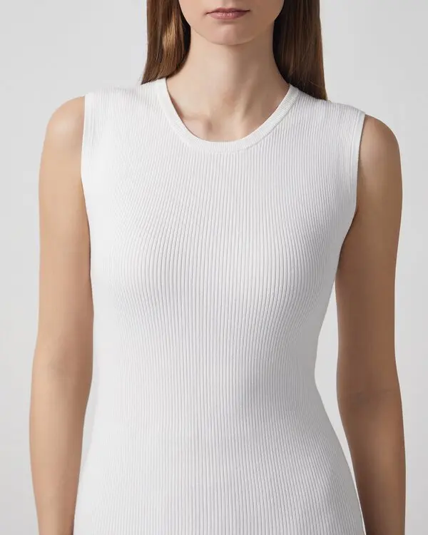 ANDIATA Griet Rib-knit Sleeveless Top - White