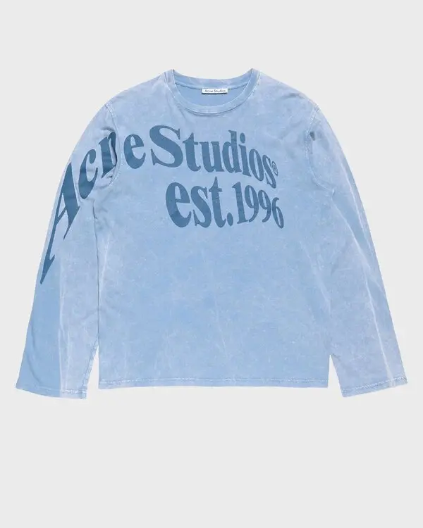 Acne Studios T-shirt Logo Relaxed Fit - Dusty Blue