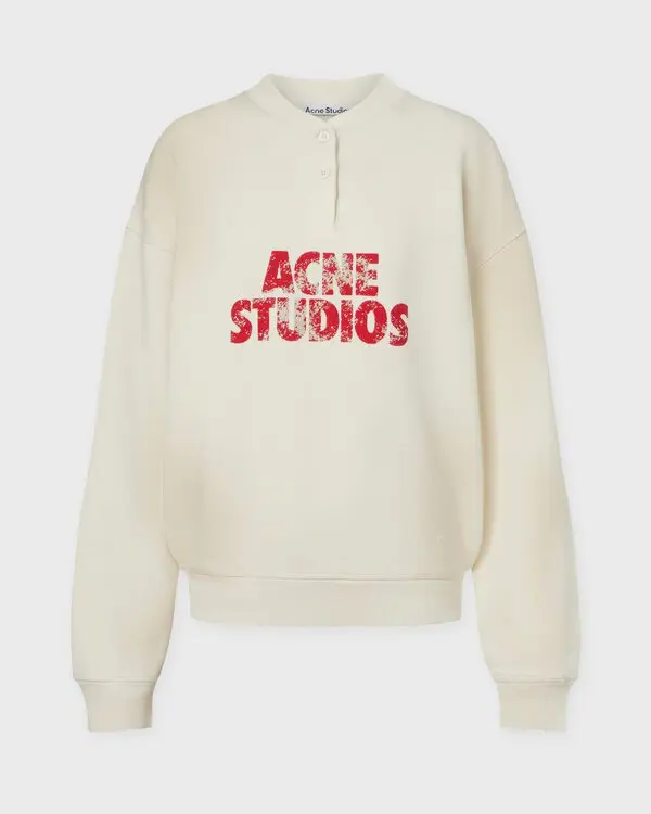 Acne Studios Fleece Logo Sweatshirt - Offwhite