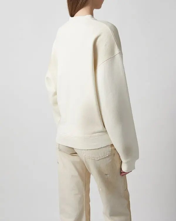 Acne Studios Fleece Logo Sweatshirt - Offwhite