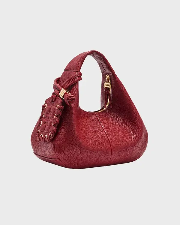 GANNI Bag Hobo Mini Grained Brown