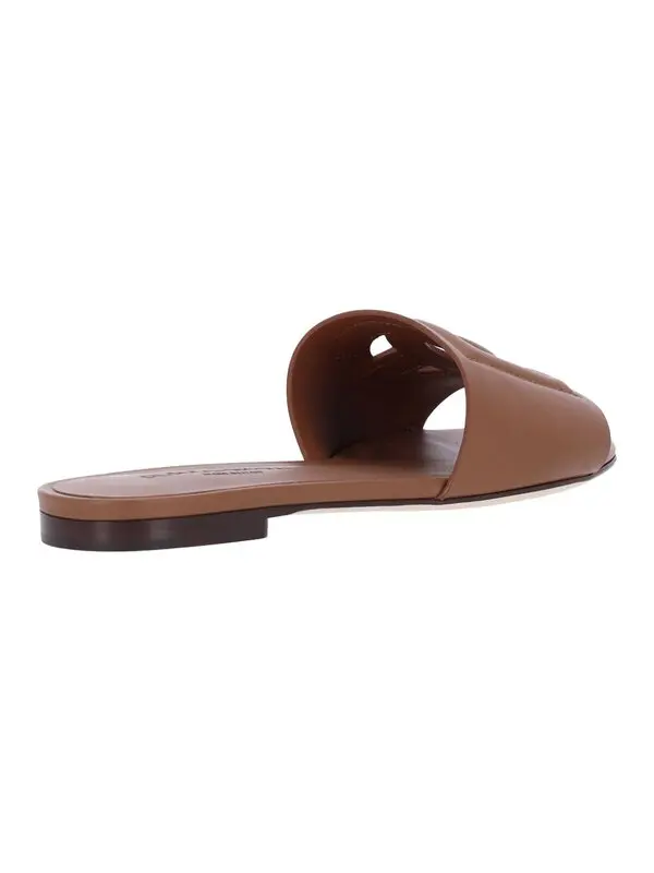 Dolce & Gabbana Leather Dg Sandals - Brown