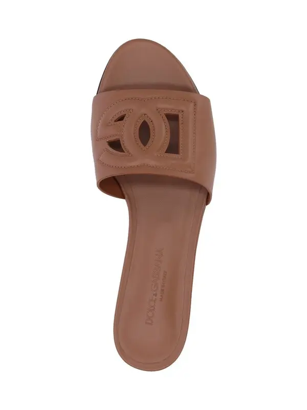Dolce & Gabbana Leather Dg Sandals - Brown