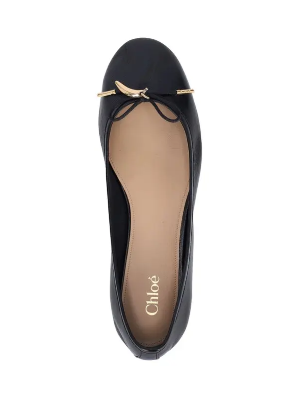 Chloé Iris' Bow Ballet Flats - Black